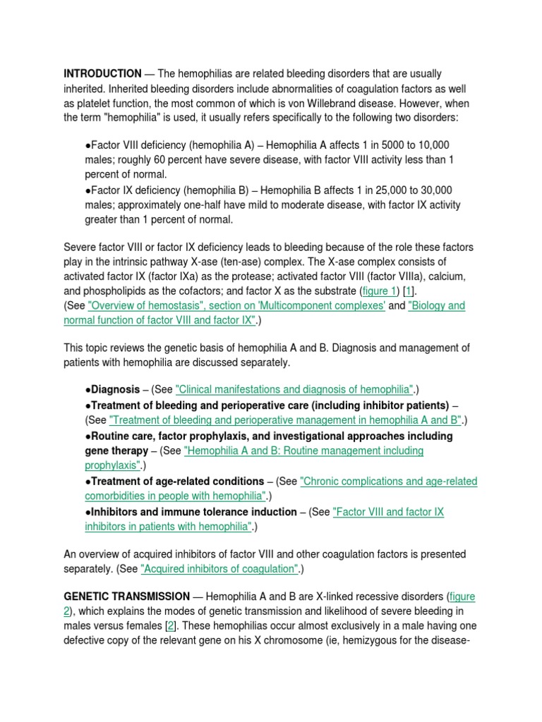 HEMOPHILIA | PDF | Coagulation | Haemophilia