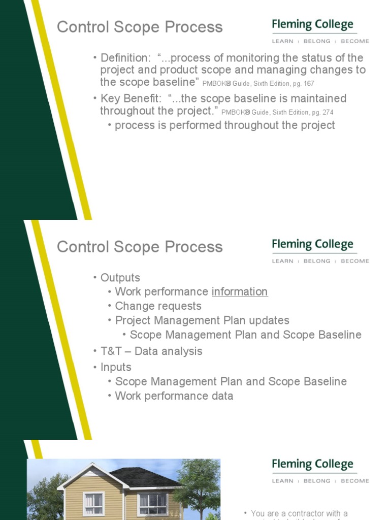 Control Scope Process: PMBOK® Guide, Sixth Edition, Pg. 167 | PDF