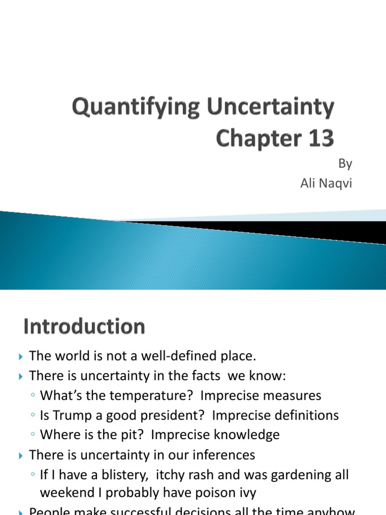 Chapter13 Uncertainty | PDF | Inference | Uncertainty