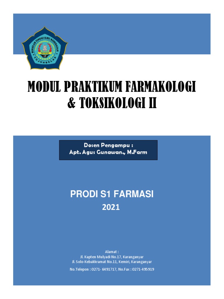 Modul Praktikum Farmakologi-Toksikologi II | PDF
