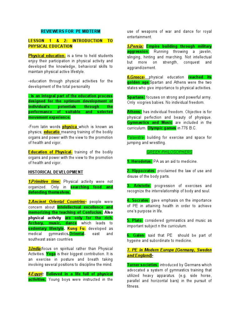 Reviewers For Pe Midterm | PDF | Physical Fitness | Strength Training