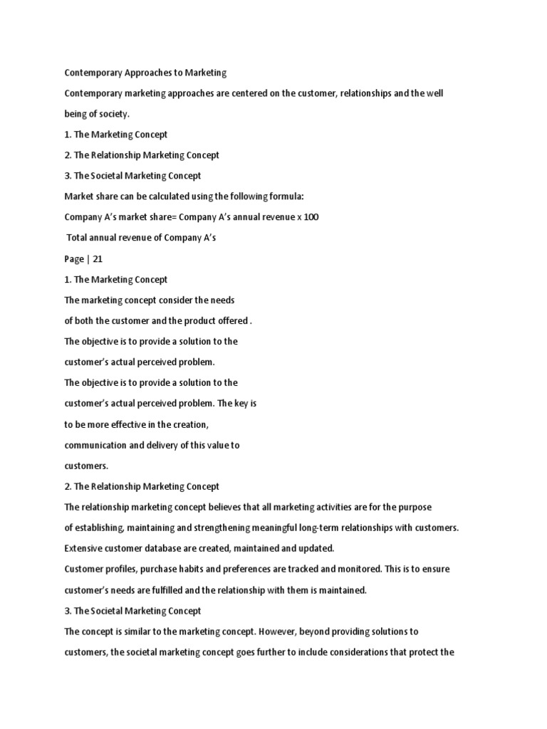Contemporary Marketing Approaches Explained | PDF | Business