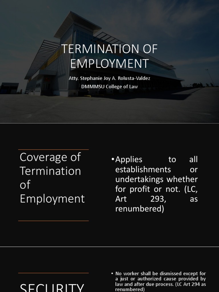 Lecture 11 - Termination of Employment | PDF | Layoff | Employment