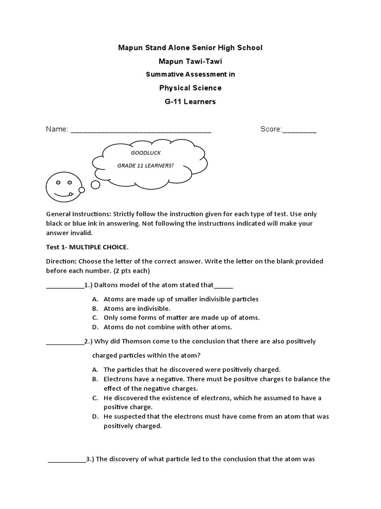 Mapun Stand Alone Senior High School Mapun Tawi-Tawi Physical Science G ...