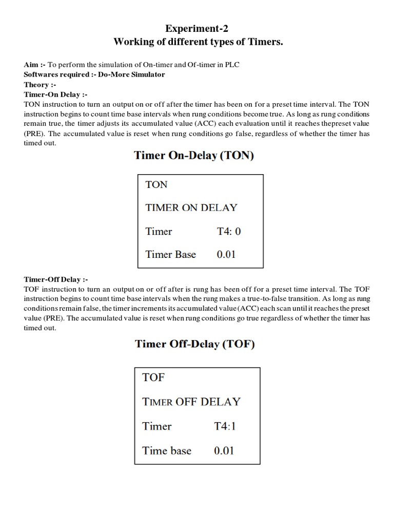 Experiment-2 Working of Different Types of Timers | PDF | Computers