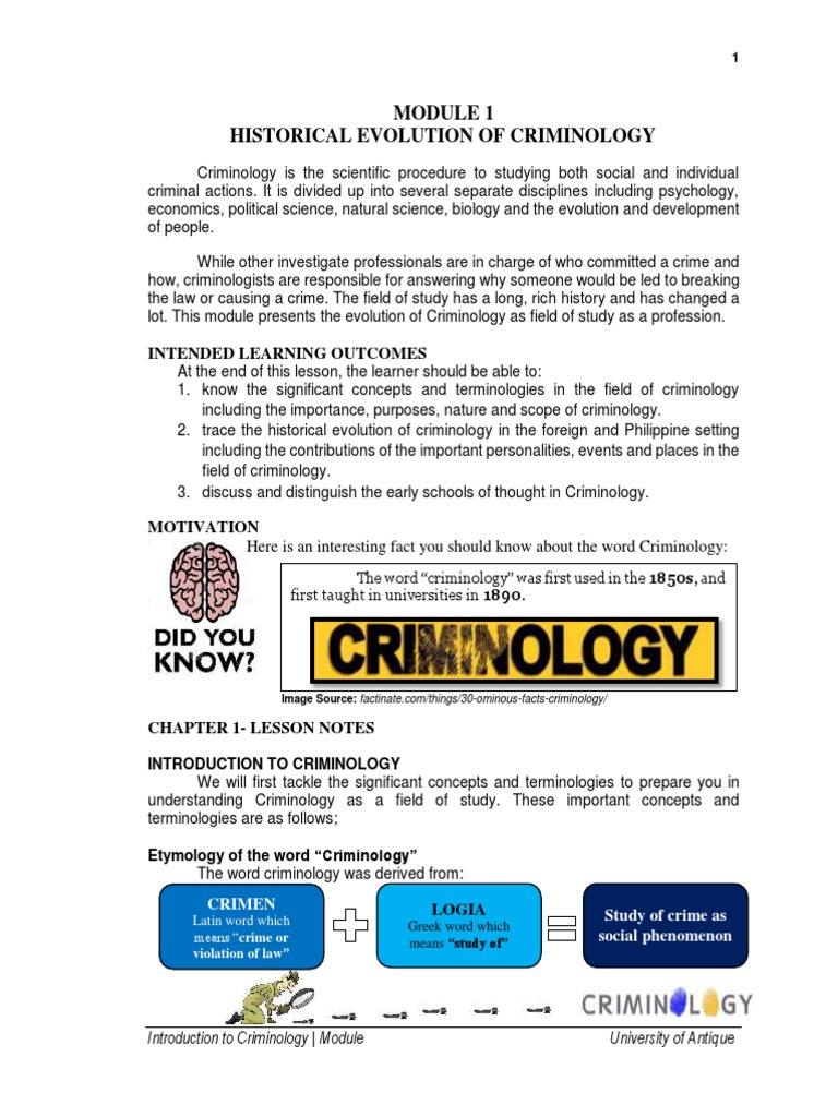 CRIMC 1 Module 1 | PDF | Criminology | Crime & Violence