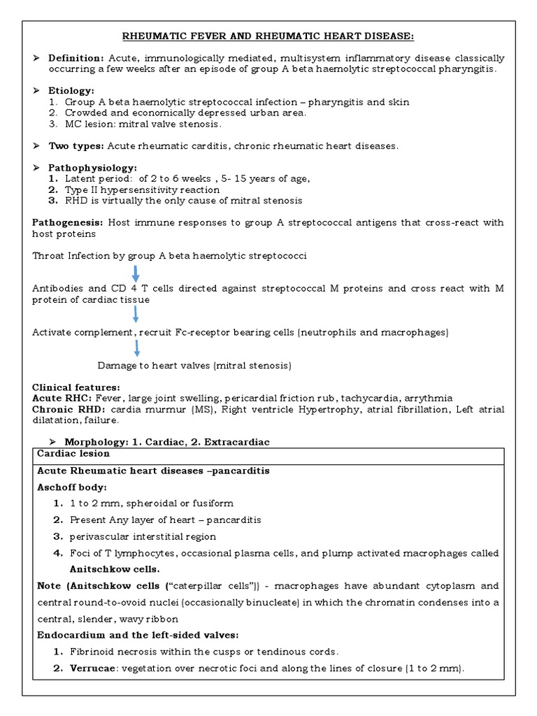 Rheumatic Fever and Rheumatic Heart Disease | PDF | Medical Specialties ...