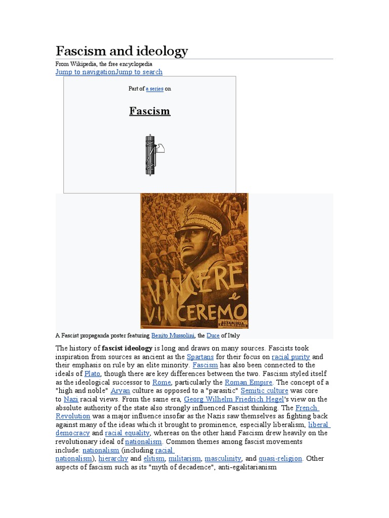 Fascism: Ideological Origins & Influences | PDF | Fascism | Benito ...