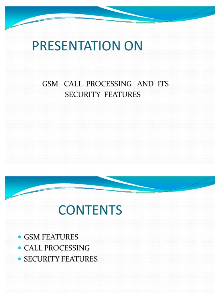 GSM Call Processing and Its Security Features | PDF | Information And ...