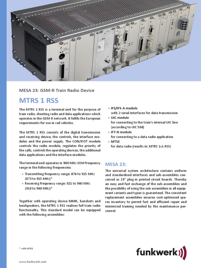 MESA 23 GSM-R Train Radio Overview | PDF | Radio | Telecommunications