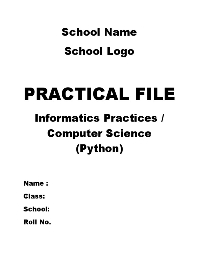 Practical File: School Name School Logo | PDF | Databases | Software Engineering