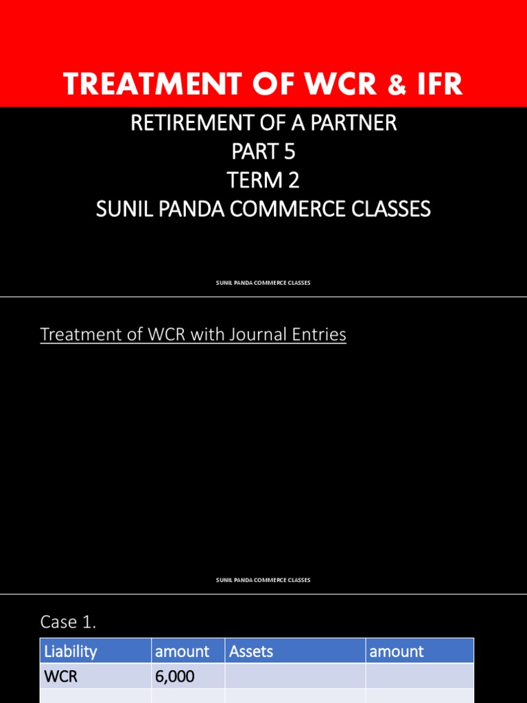 Treatment of WCR & IFR with Journal Entries | PDF | Investing ...