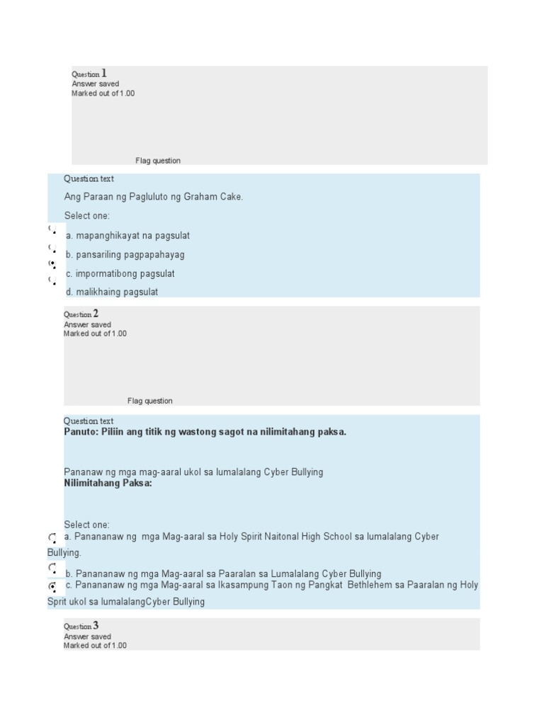 Filipino Answers | PDF