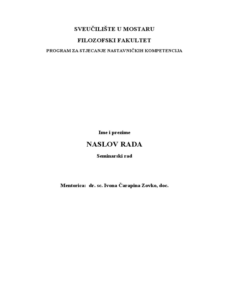 Upute Za Seminar 22 | PDF