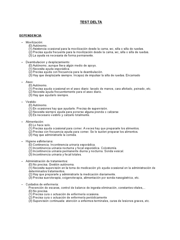 Test Delta | PDF | Comportamiento | Medicina CLINICA