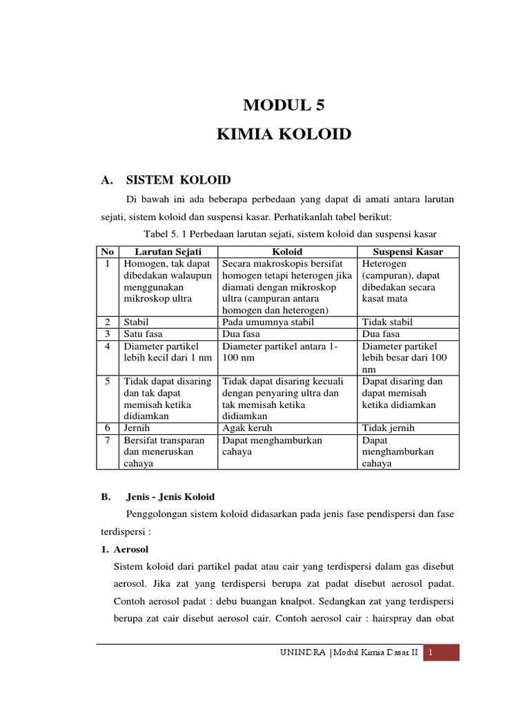 Modul 5 Kimia Koloid | PDF