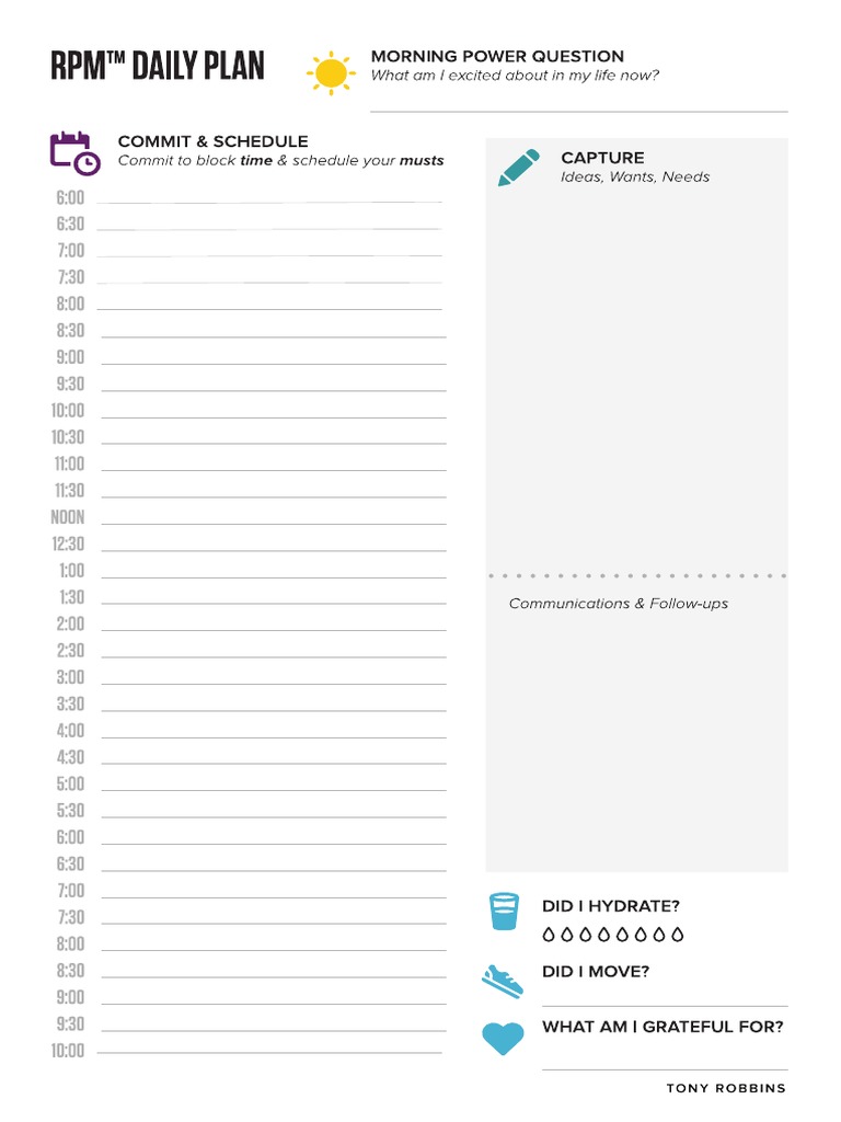 Tony Robbins Planning - Sheet | PDF