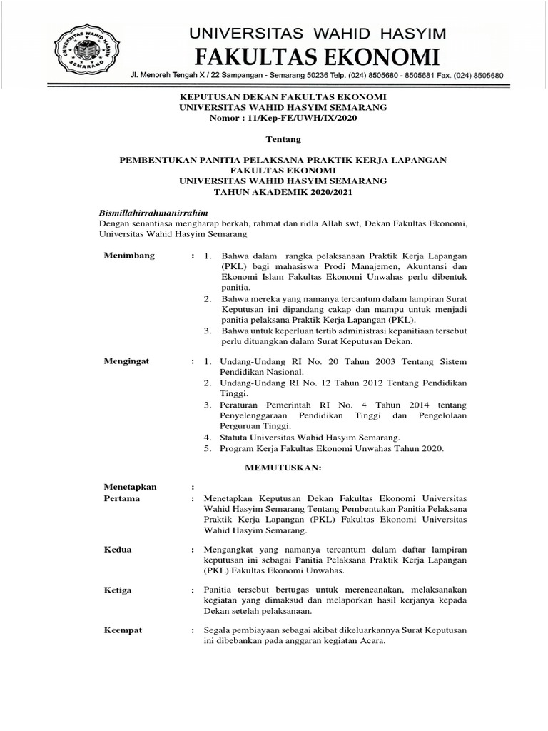 SK Panitia PKL 2020 | PDF