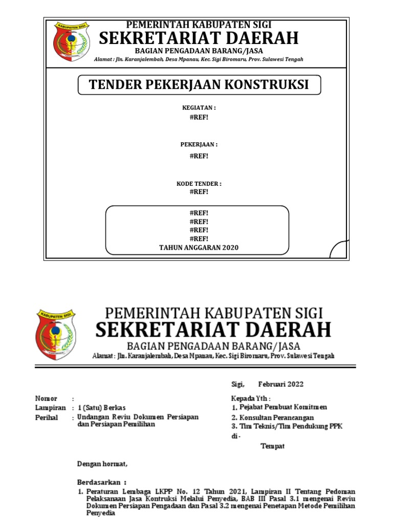 Reviu Dokumen Pengadaan Sigi 2022 | PDF | Teknologi & Rekayasa