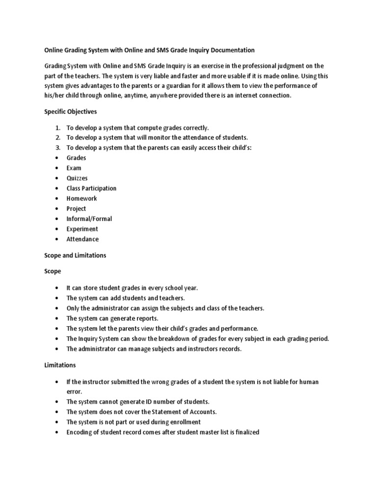 Online Grading System With Online and SMS Grade Inquiry Documentation | PDF