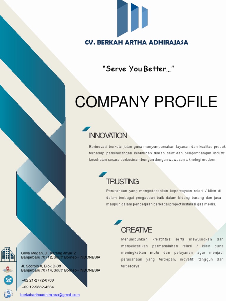 Profile Company CV. Berkah Artha Adhirajasa | PDF