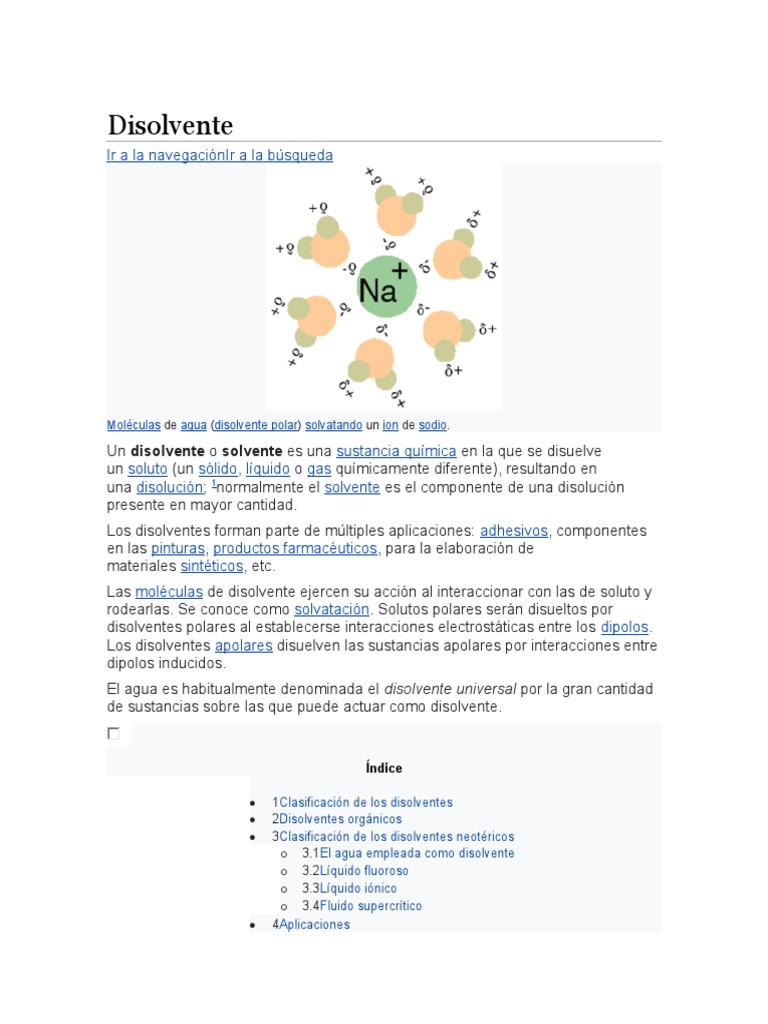 Disolvente | PDF | Solvente | Polaridad química