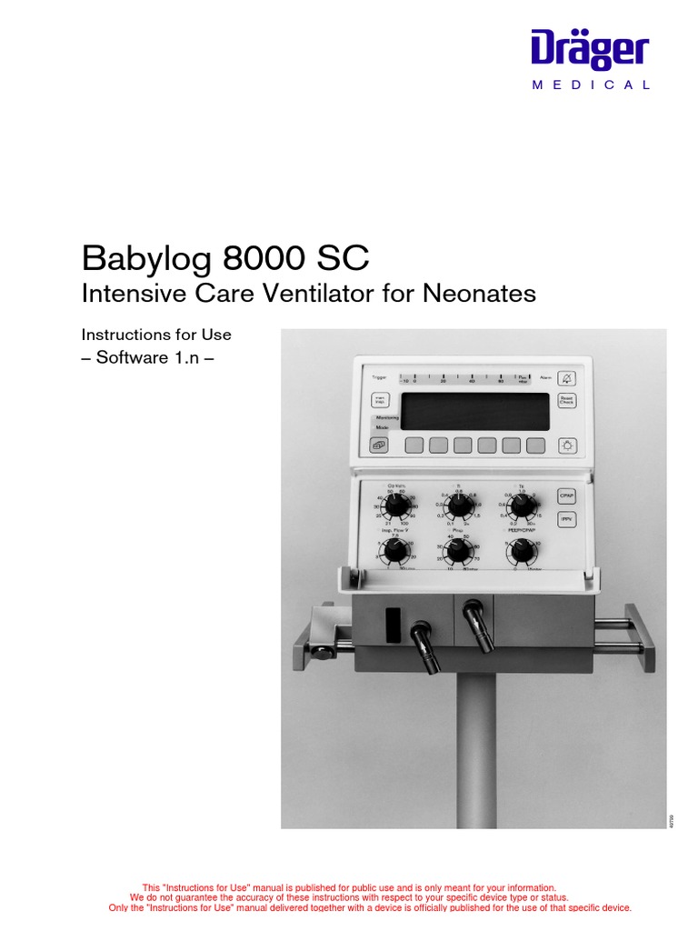 Babylog 8000 | PDF | Calibration | Menu (Computing)