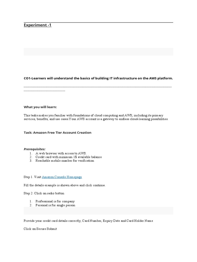 Experiment 1 Manual | PDF