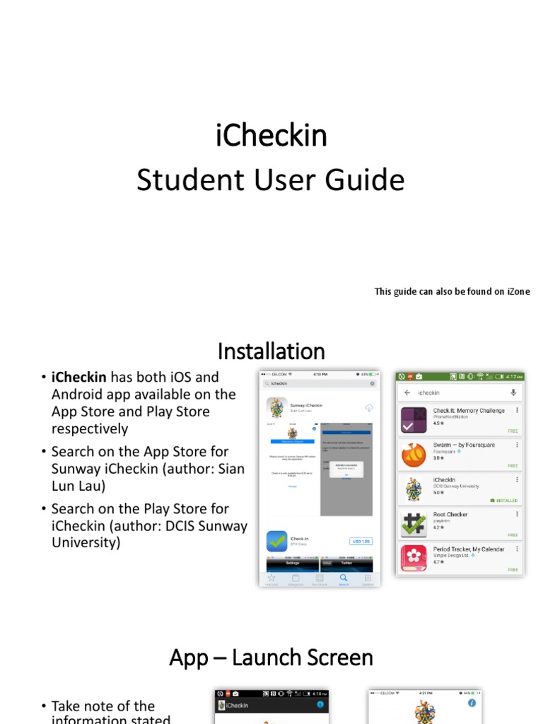 ICheckin - Student Guide | PDF | Google Play | Mobile App