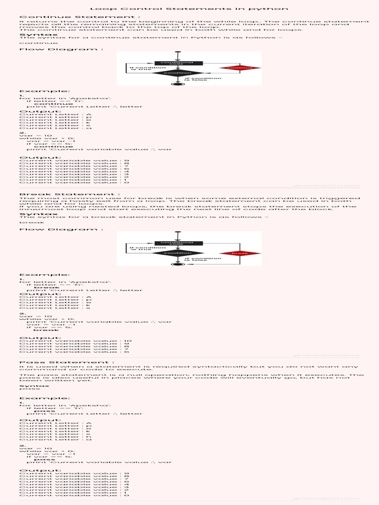 Loop Control Statement | PDF | Control Flow | Software Engineering Loop Control Statement | PDF | Control Flow | Software Engineering