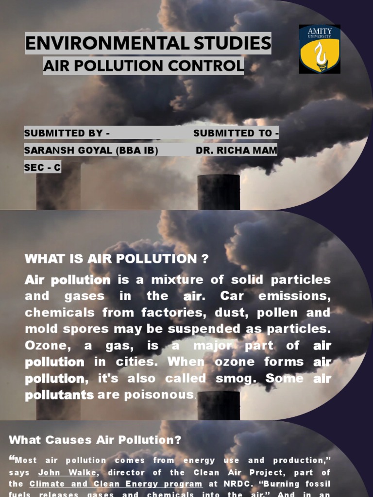 Environmental Studies: Air Pollution Control | PDF | Air Pollution ...