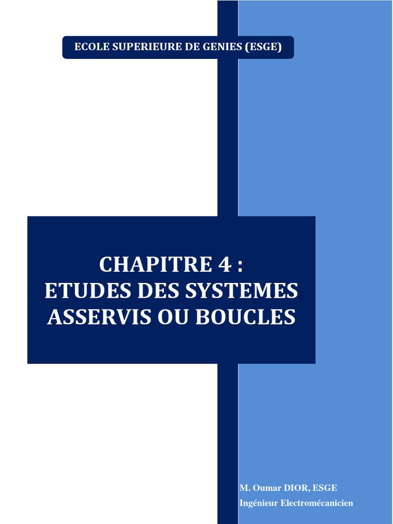 Chapitre 4 - Regulation - Systemes Asservis Ou Bouclés A | PDF ...
