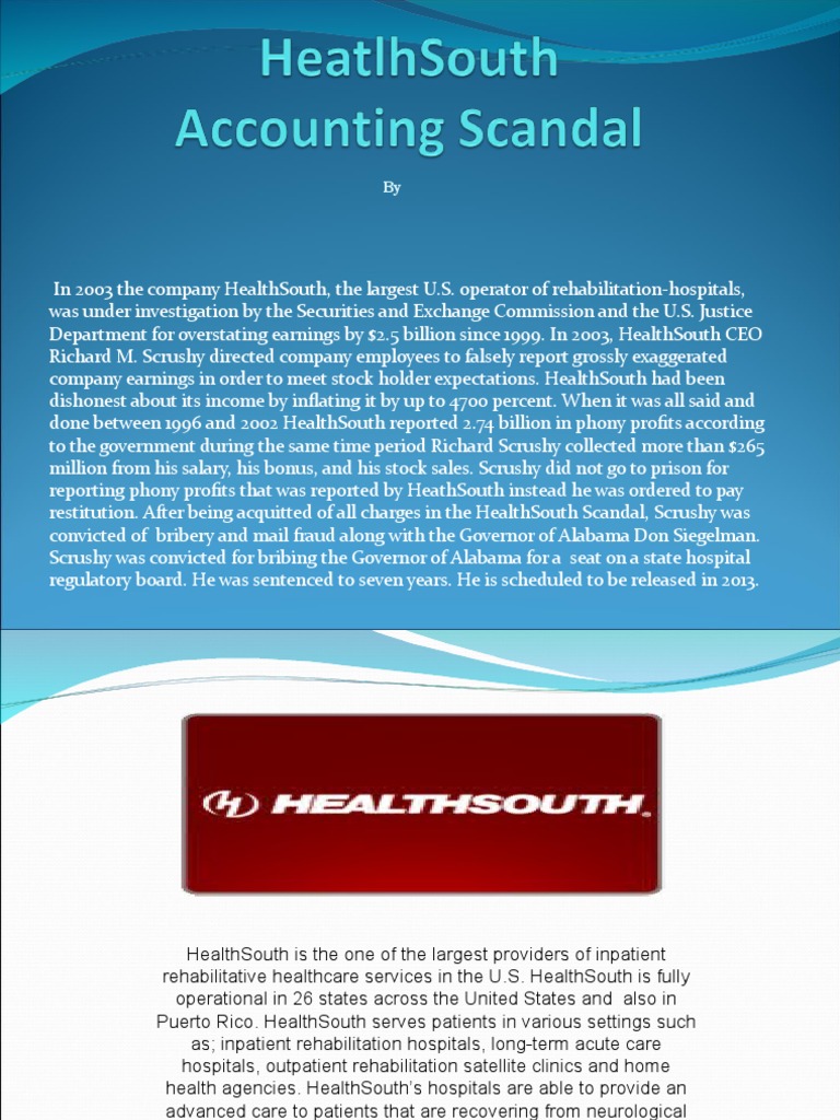 HealthSouth Accounting Scandal | PDF | Companies | Business