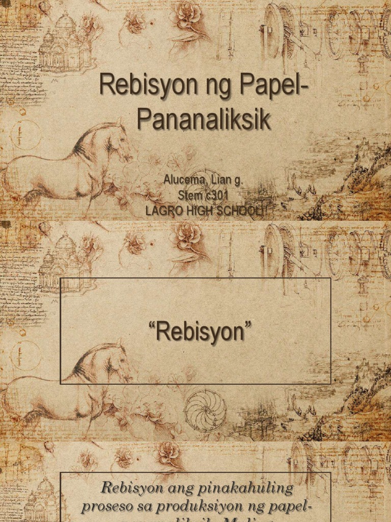 Rebisyon NG Papel Pananaliksik Alucema L | PDF