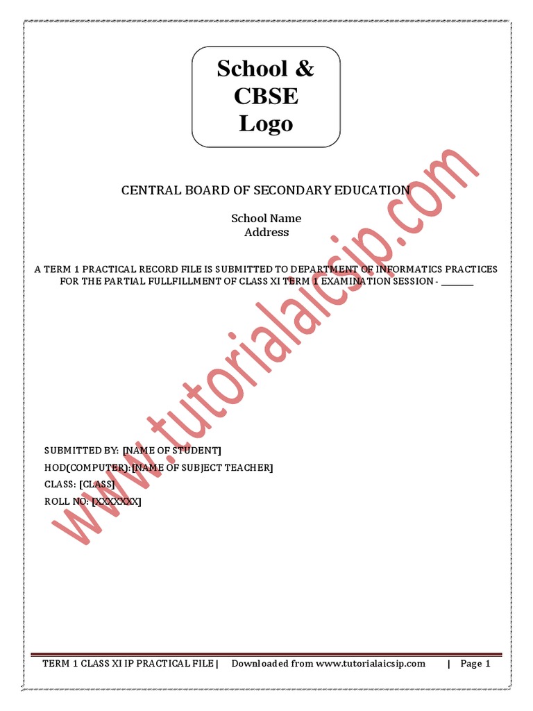 Term 1 XI IP Practical File 2021-22 | PDF | Area | Triangle