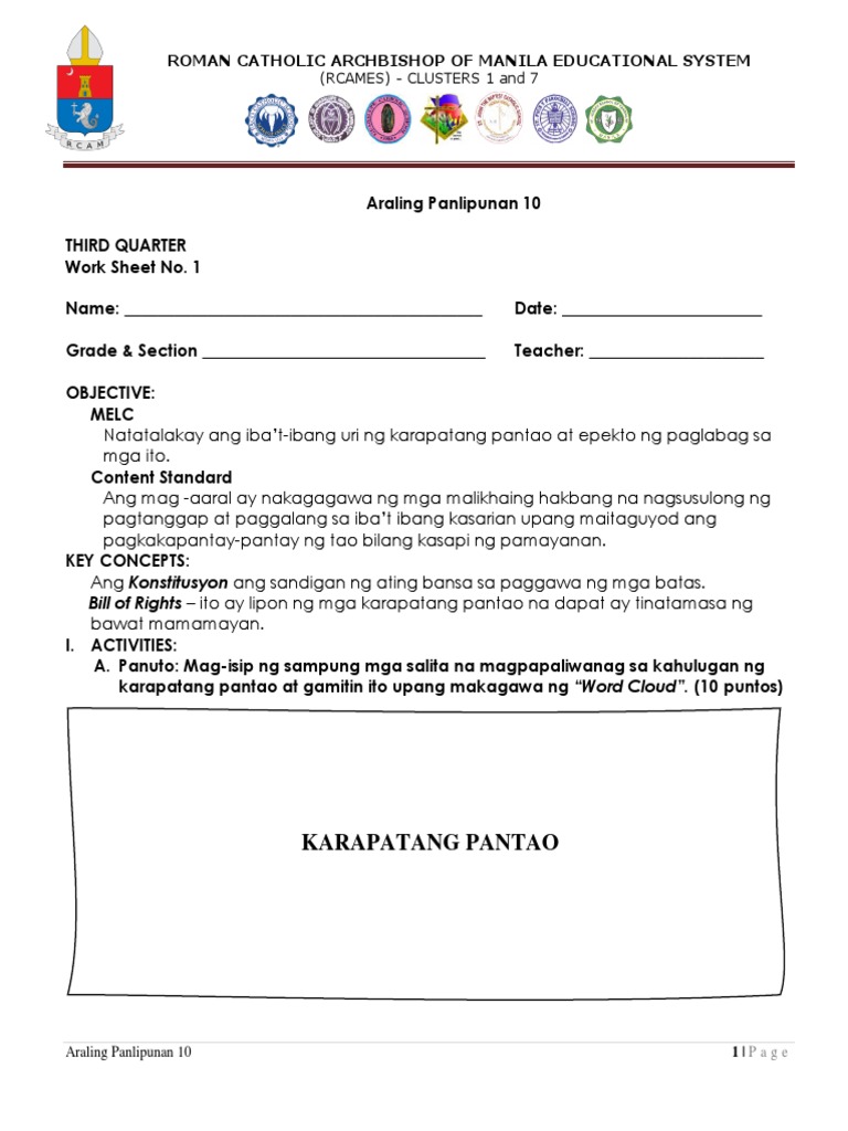 G10 AP Worksheet 3rd QTR | PDF