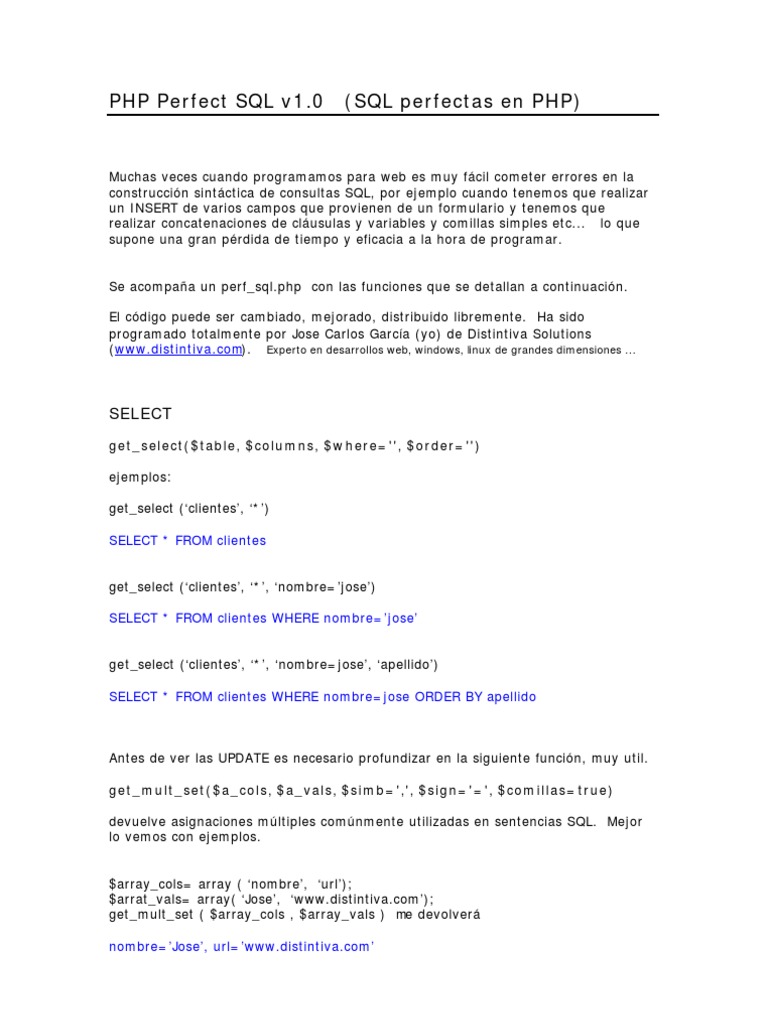 PHP - Consultas SQL Perfectas | PDF | SQL | Ingeniería de software