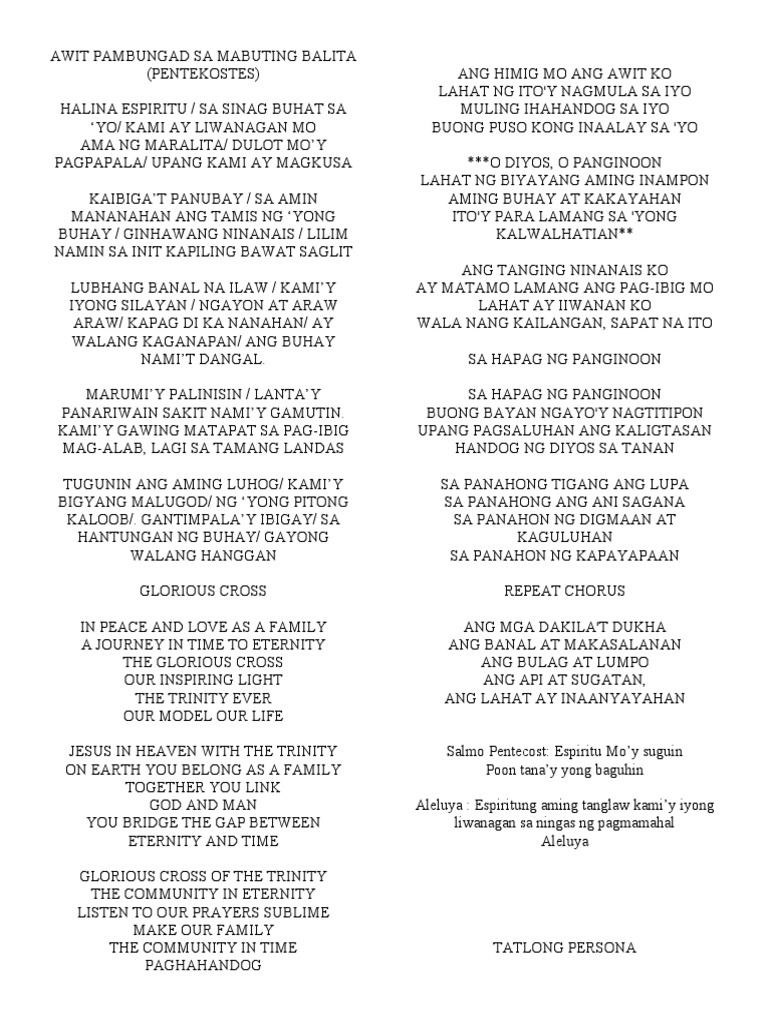 Mga Awit Sa Flores de Mayo | PDF