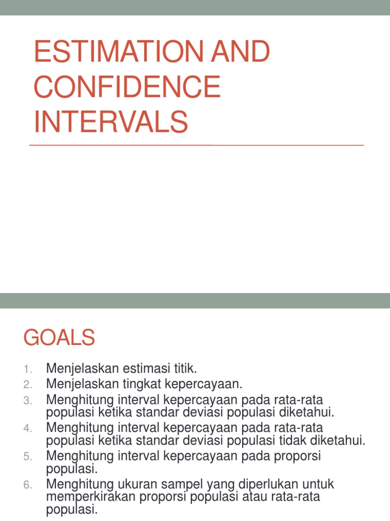 Estimation and Confidence Intervals | PDF