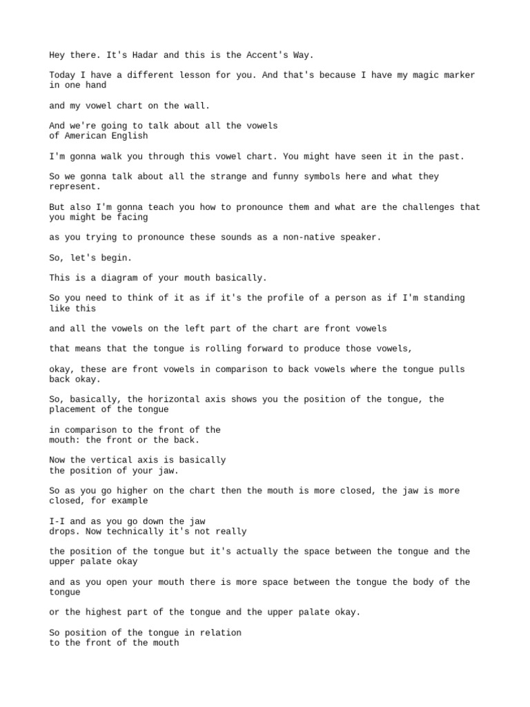 American English Vowel Sounds Explained | PDF | Vowel | Stress ...
