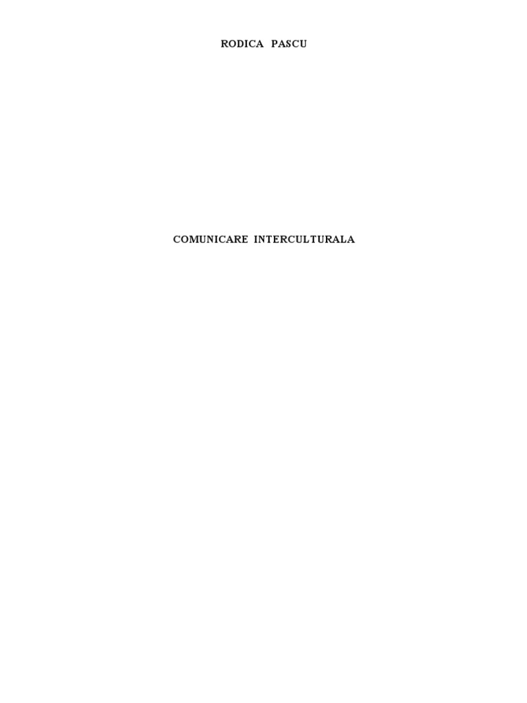 Comunicare Interculturala | PDF