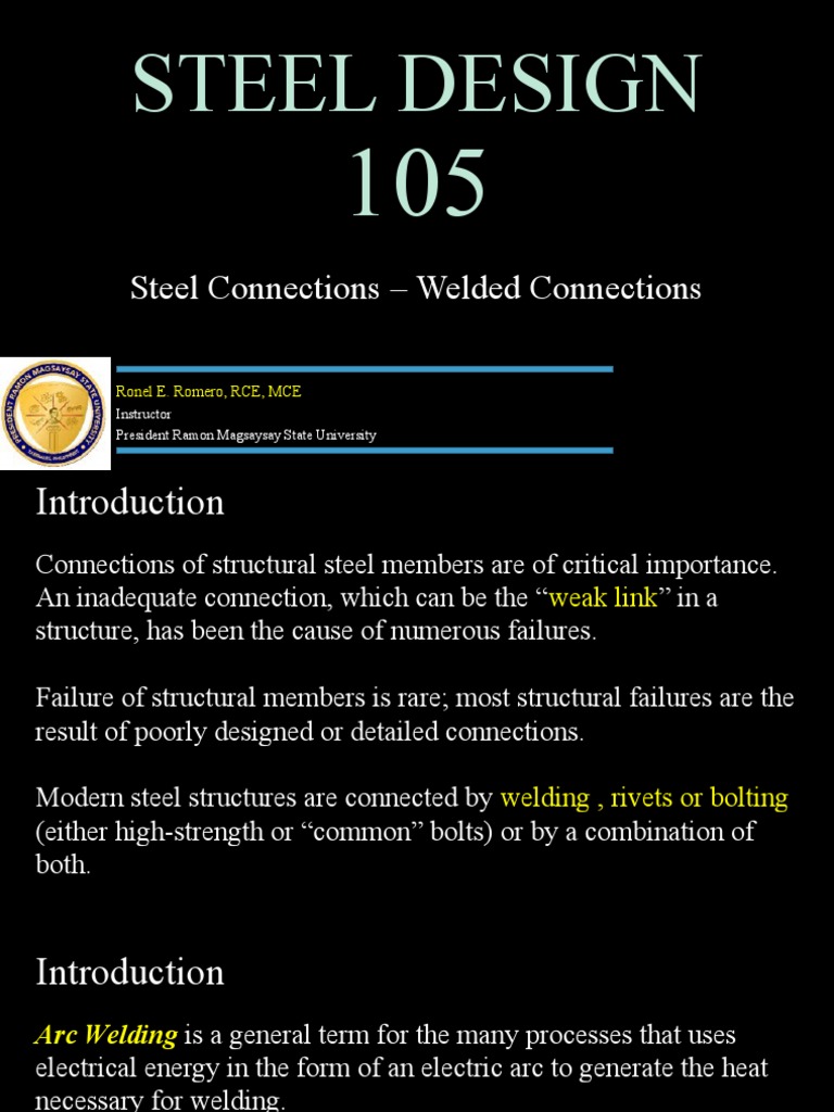 Steel Design: Steel Connections - Welded Connections | PDF ...