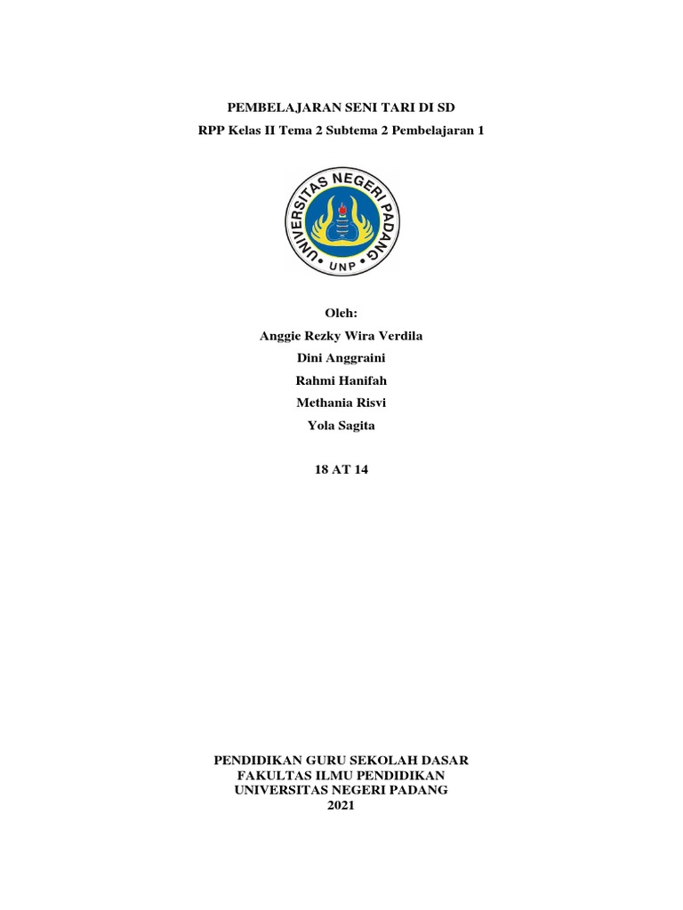 RPP Kelompok 8 (18 at 14) PGSD Fip Unp 2021 | PDF