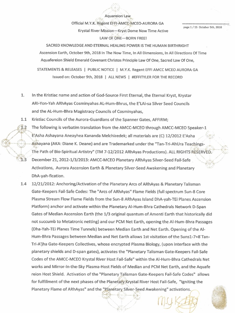 Kryststar Emerald Covenant Christos Principle Law of One Born F | PDF