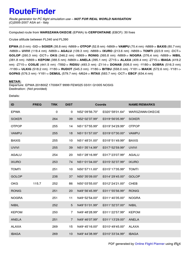 Routefinder: Online Flight Planner | Download Free PDF | Aviation ...