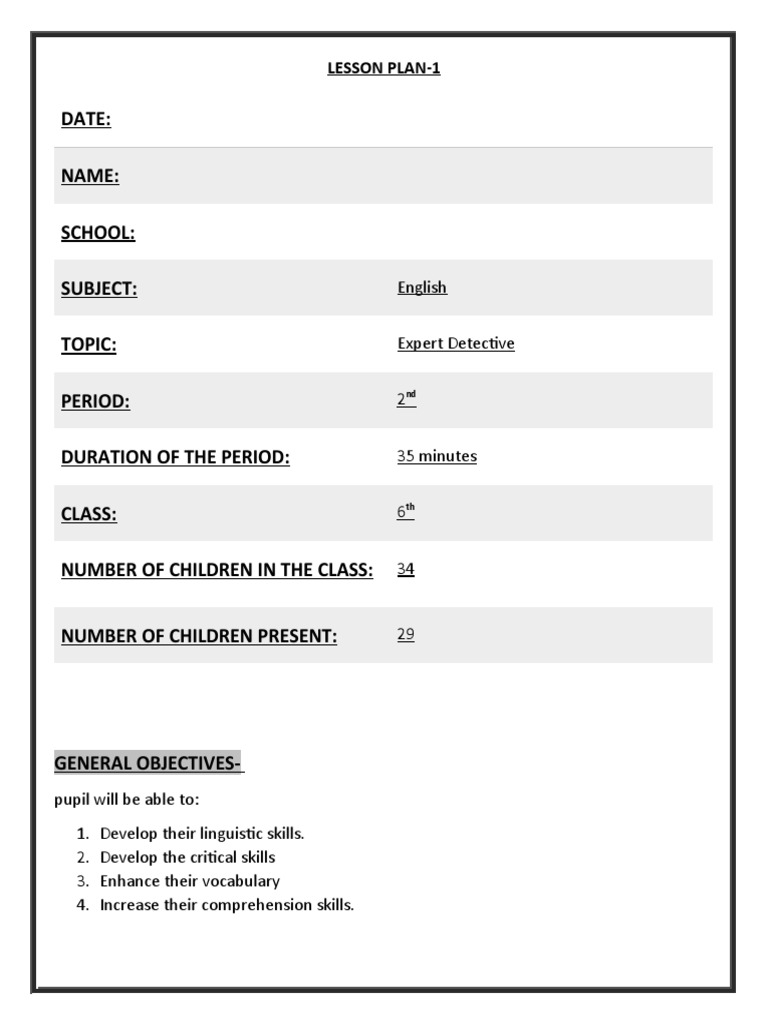 LP Expert Detective Class 6 | PDF | Communication | Learning