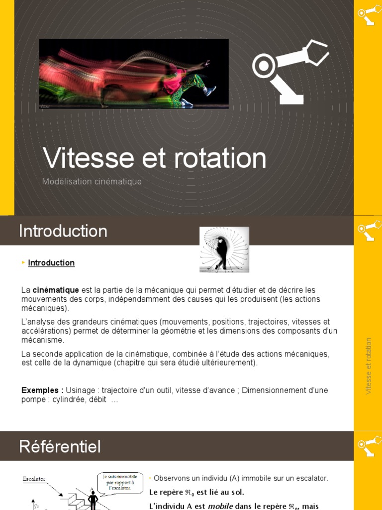Cours - Vitesse Et Rotation | PDF | Rotation | Mouvement de rotation