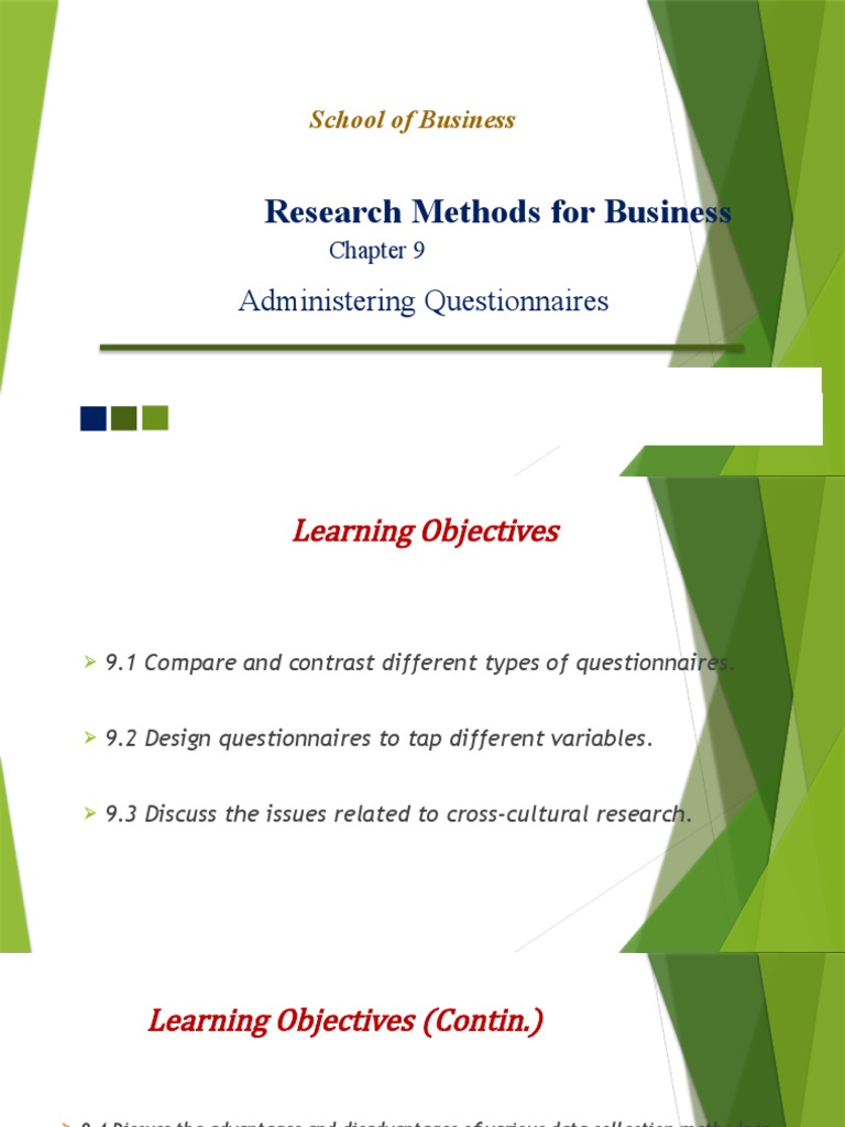 Research Methods For Business: Administering Questionnaires | PDF | Questionnaire | Survey ...
