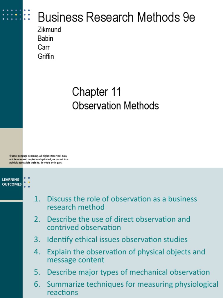 Business Research Methods 9e | PDF | Observation | Behavior