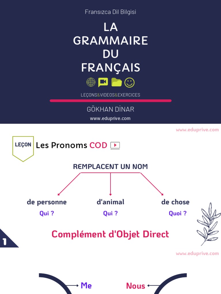 Le Pronom COD-COI | PDF | Complément d'objet | Relations syntaxiques